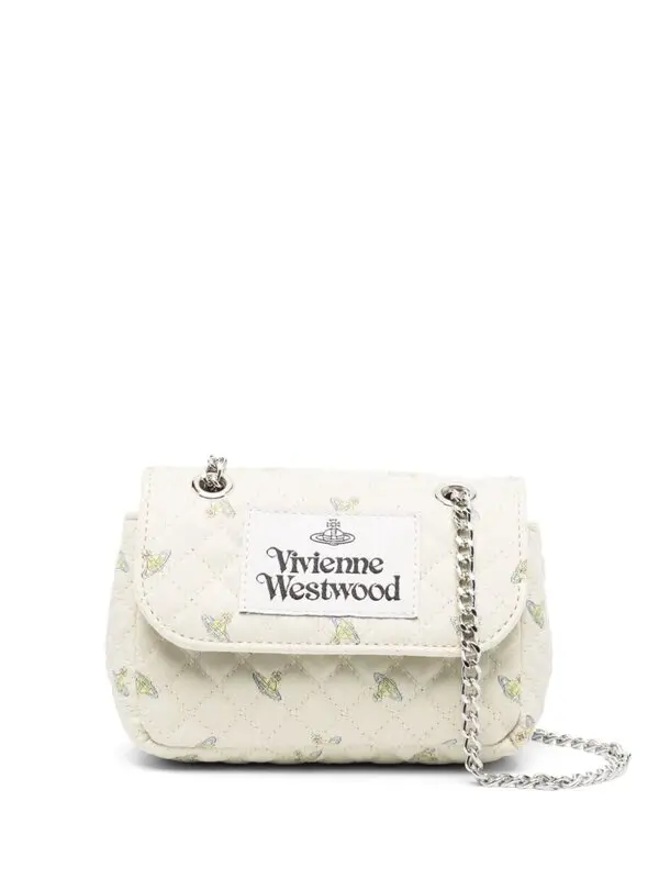VIVIENNE WESTWOOD Orb-logo Quilted Mini Bag - Neutrals | Editorialist