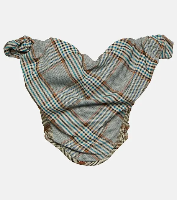 VIVIENNE WESTWOOD Checked Bustier Crêpe Top
