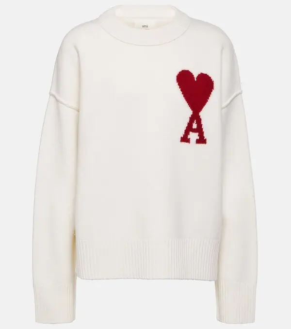 Ami De Cœur Virgin Wool Sweater - White