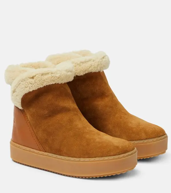 See By Chloé Juliet Shearling-lined Ankle Boots - Beige