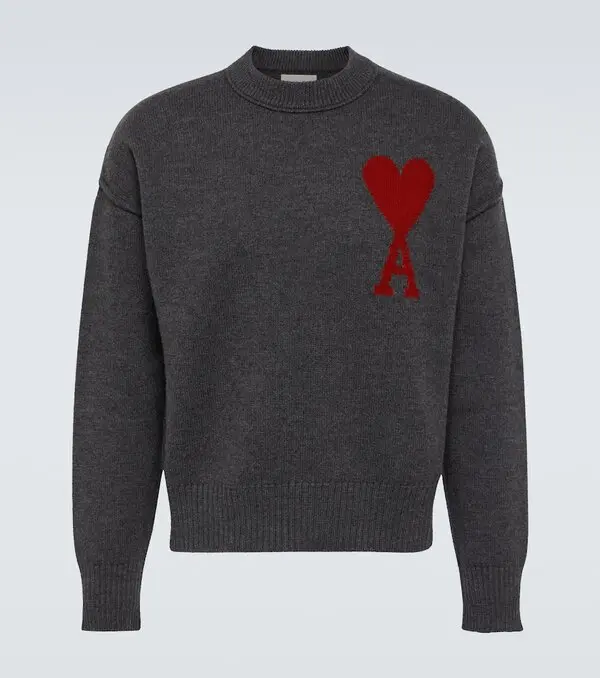 Ami De Cœur Wool Sweater - Grey