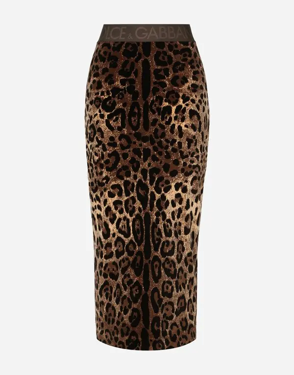 Dolce & Gabbana Jacquard Leopard Chenille Skirt