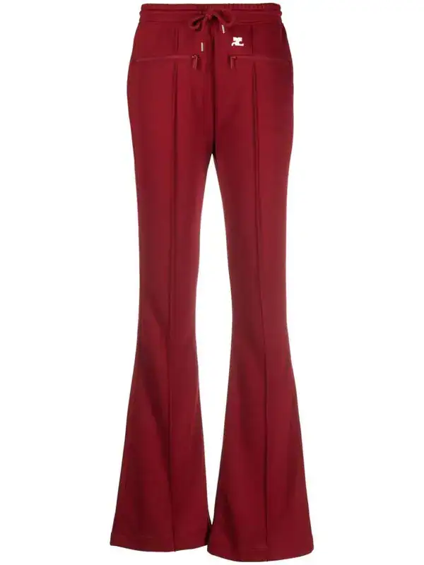 Courreges Interlock Bootcut Track Pants - Red | Editorialist