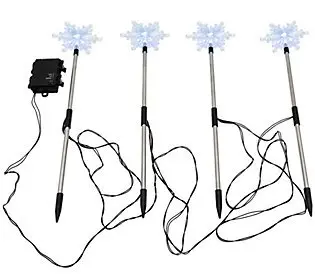 LUMABASE 4ct Battery-operated Snowflake Yard Li Ghts