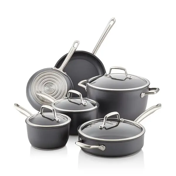 ANOLON Accolade Hard-anodized Precision Forge Cookware Set, 10-piece