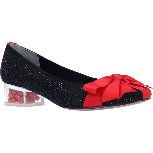 J. Reneé Jollee Embellished Pumps With Bow Detail - Black/red