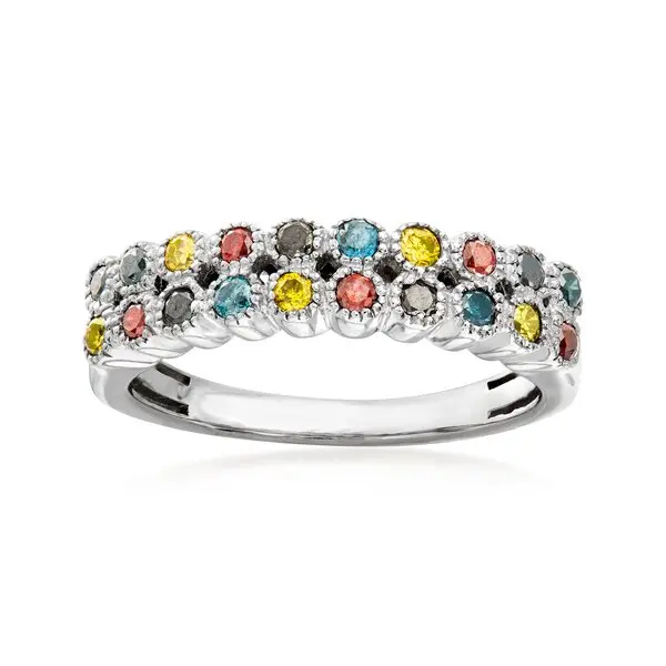 Buy ROSS-SIMONS Colored Diamond Ring In Sterling Silver - Multi At 41% ...