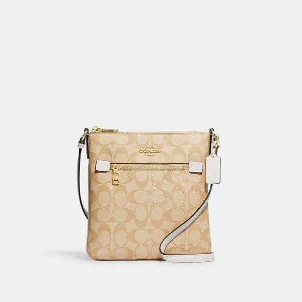 Buy Coach Outlet Mini Rowan File Bag In Signature Canvas - Multi At 68% ...