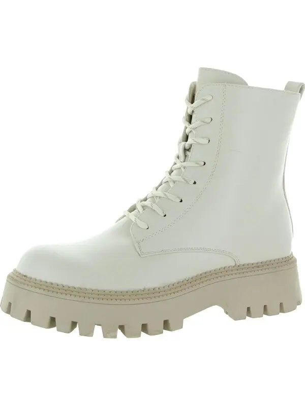 Buy Steve Madden Stationary Faux Leather Platform Combat & Laceup Boots ...