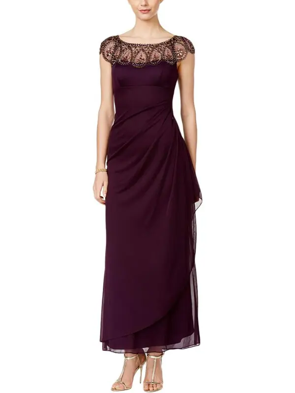 Buy Xscape Embellished Mesh Inset Evening Dress Red At 51 Off