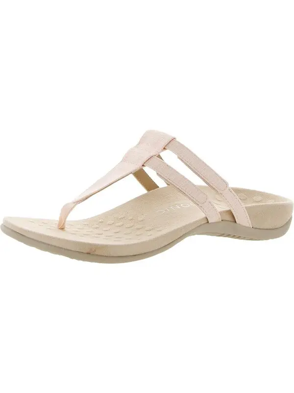 Buy Vionic Elvia Leather Thong Slide Sandals - Gold At 48% Off ...