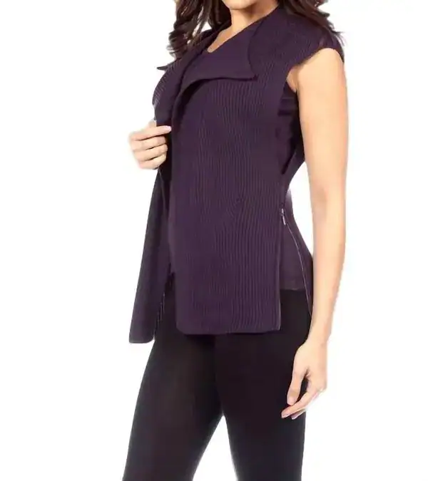 Buy ANGEL Ribbed Vest In Plum - Purple At 60% Off | Editorialist