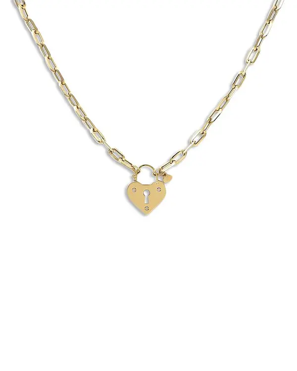 Bloomingdale'S 14k Yellow Heart Paperclip Pendant Necklace