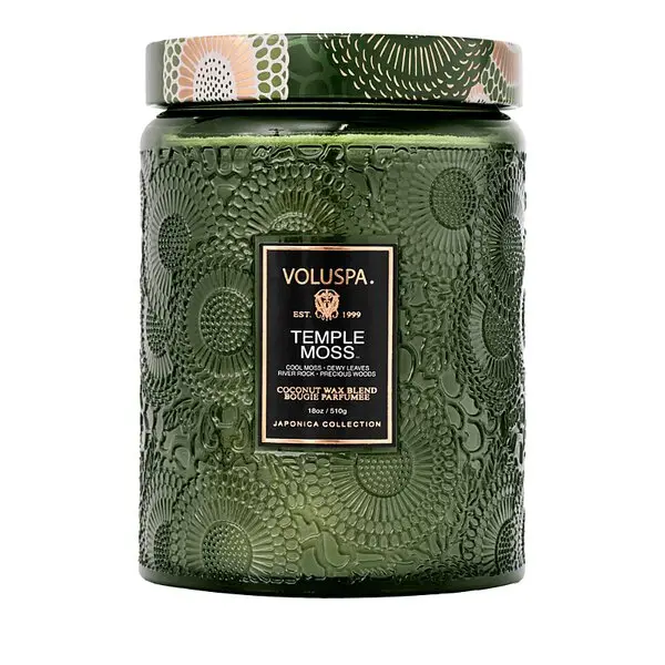 Voluspa Temple Moss Large Jar Candle, 18 Oz