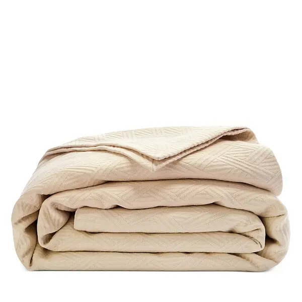 Frette Cotton Geometrics Bedspread, King Exclusive - Pine Seed