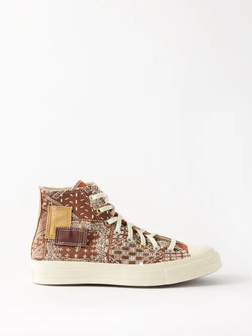 CONVERSE Chuck 70 Patchwork Canvas Trainers - Brown | Editorialist