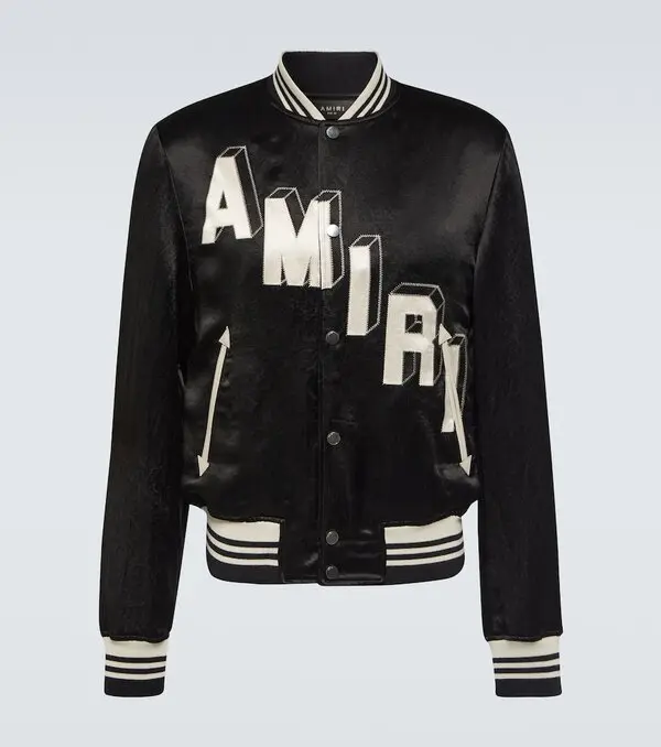 Amiri Satin Varsity Jacket