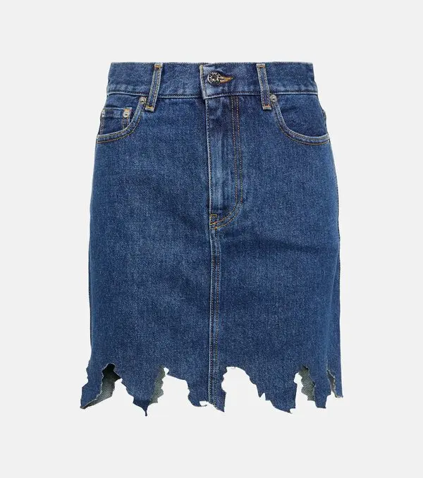 JW Anderson Distressed Denim Miniskirt - Blue