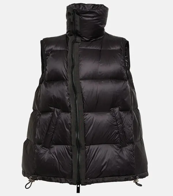 Sacai Asymmetric Quilted Down Vest - Black