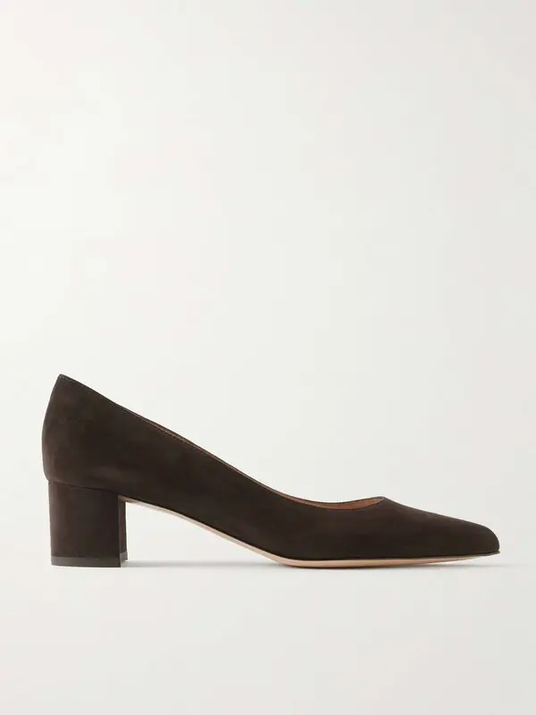 GIANVITO ROSSI Piper 45 Suede Pumps - Chocolate
