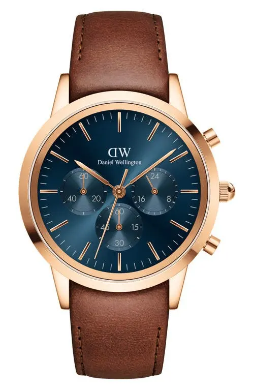 DANIEL WELLINGTON Chronograph Strap Watch - Rose_gold
