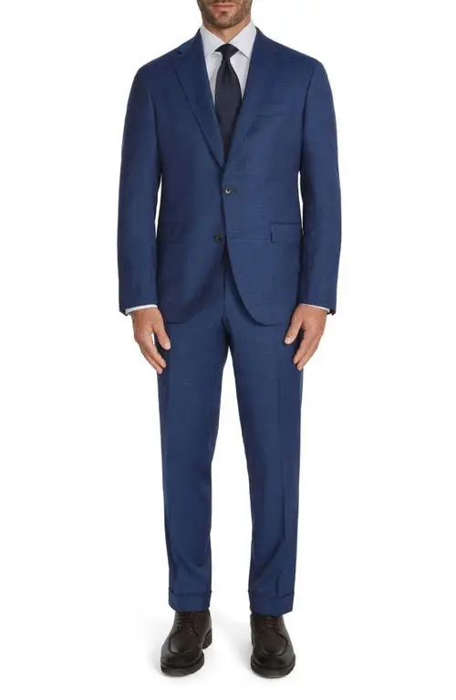 JACK VICTOR Esprit Blue Slub Wool Suit - Mid Blue