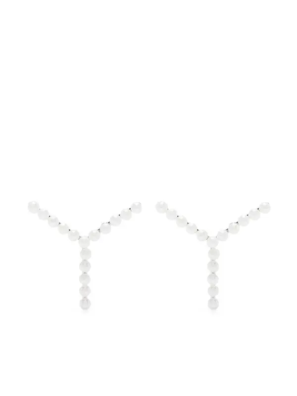Y/project Y-shaped Mother-of-pearl Earrings - White