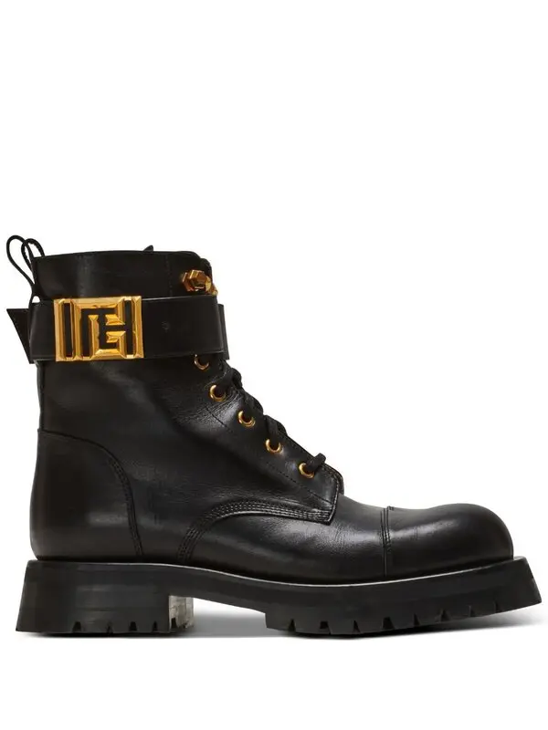Balmain Romy Lace-up Leather Boots