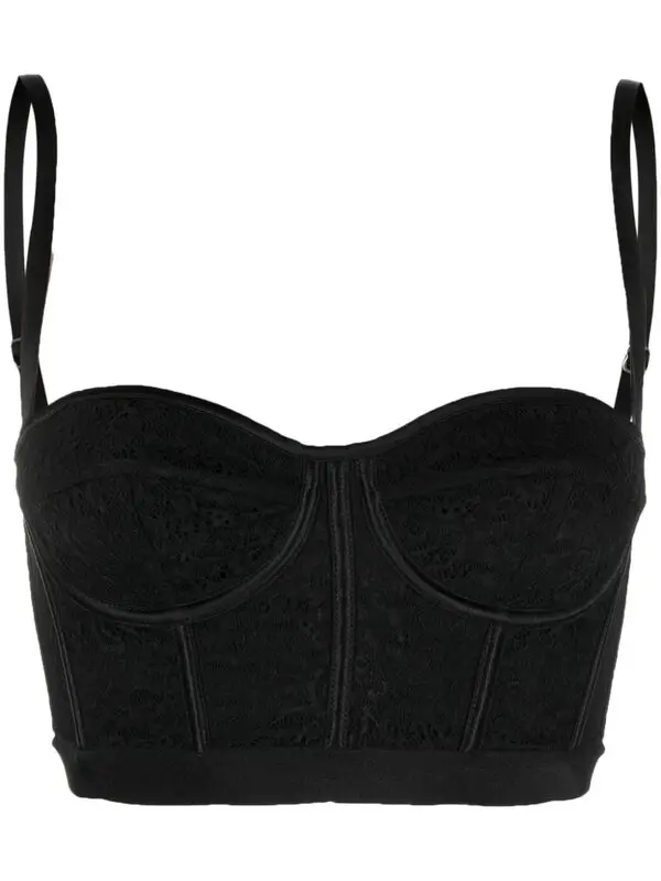 DEL CORE Lace-detailing Bustier Crop Top