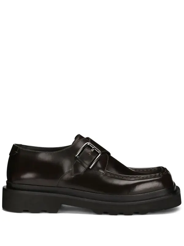 Dolce & Gabbana Leather Monk Shoes - Brown