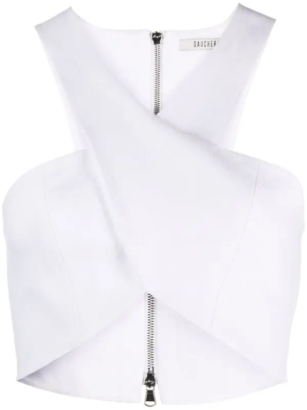 Gauchere Crossed Cotton-linen Blend Top
