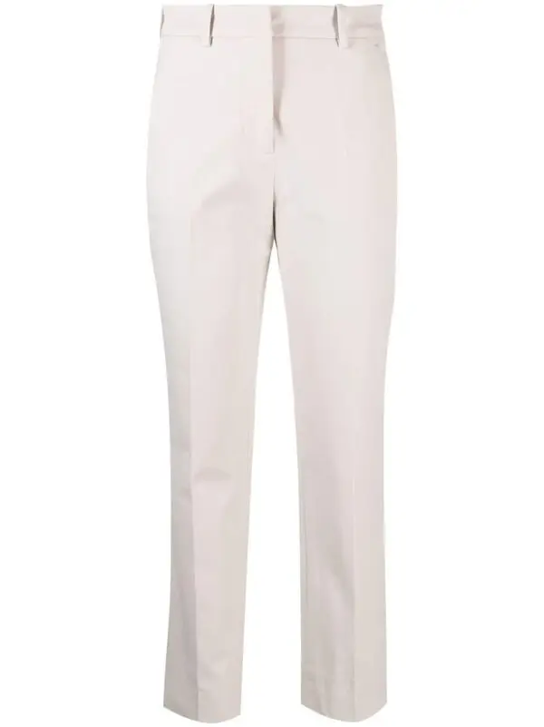 Calvin Klein Cropped Gabardine Trousers - Grey