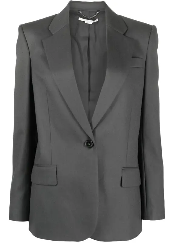 Stella McCartney Flannel Single-breasted Blazer - Grey