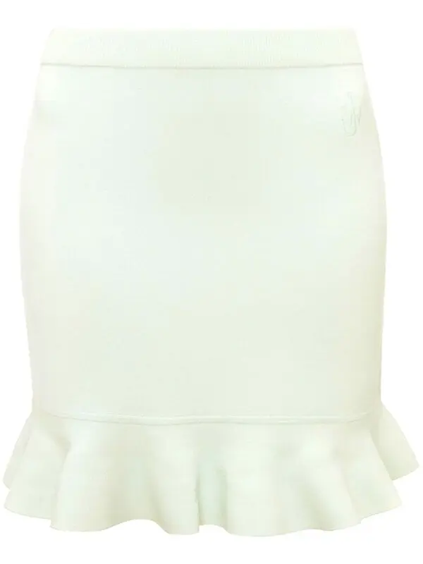 JW Anderson Logo-embroidered Knitted Skirt - Green