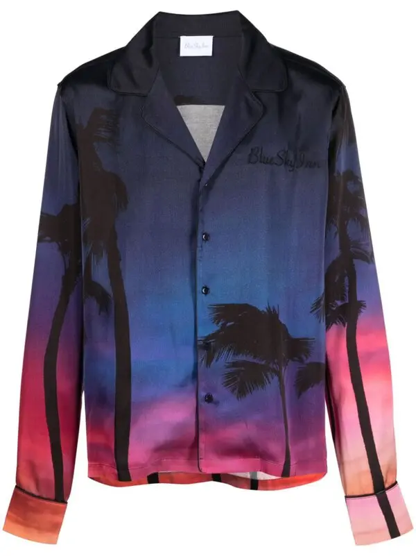 BLUE SKY INN Logo-embroidered Long-sleeve Shirt
