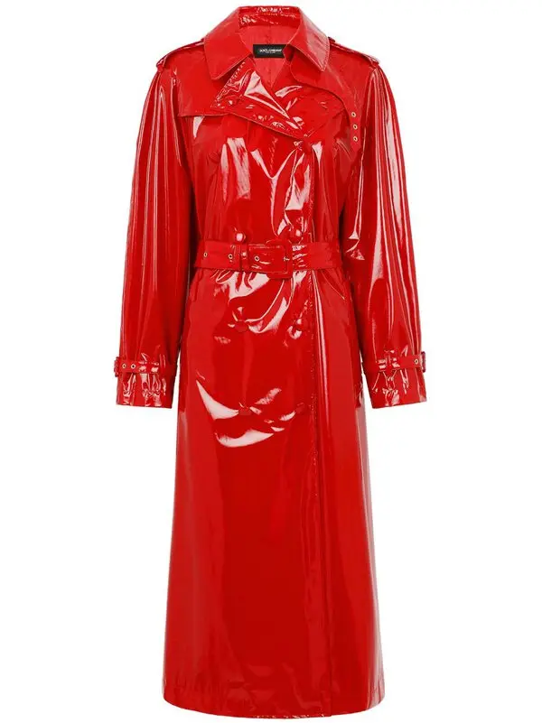 Dolce & Gabbana Storm-flap Patent Trench Coat