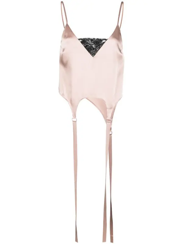 SSHEENA Lace-panel Camisole Top - Neutrals