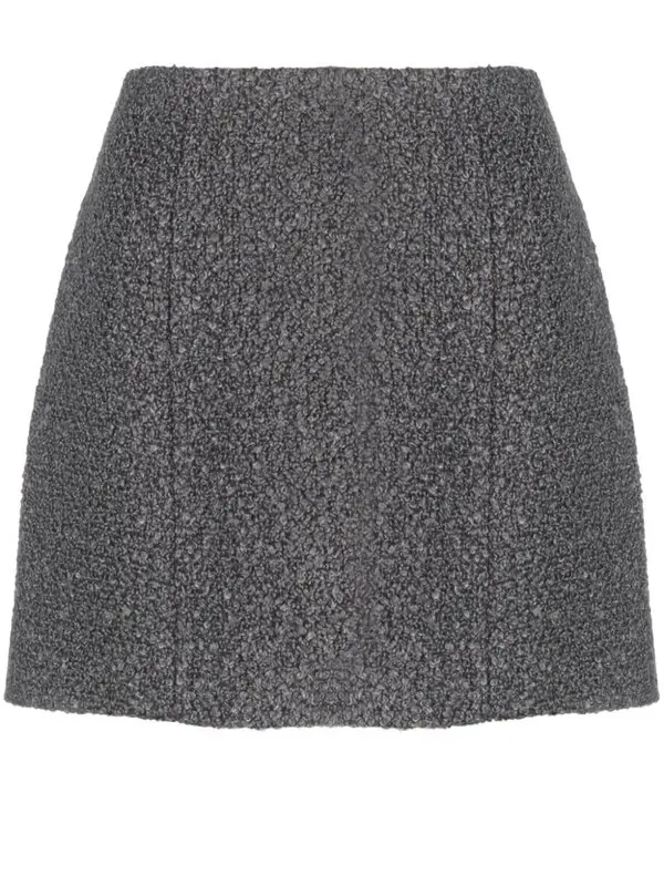 Patou Textured-knit Mini Skirt - Grey