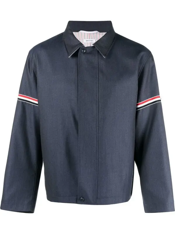 Thom Browne Signature-stripe Detail Shirt Jacket