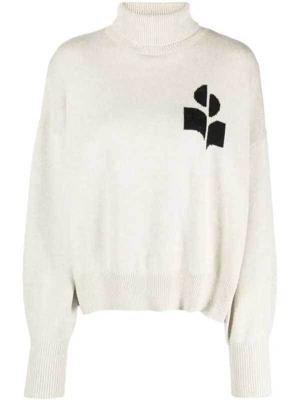MARANT ETOILE Nash Logo-intarsia Sweater - Grey