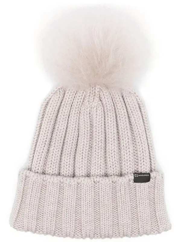 Woolrich Cable-knit Virgin Wool Beanie - Grey