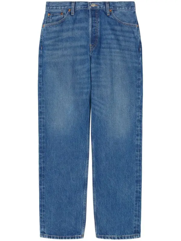 RE/DONE Contrast-stitching Straight-leg Jeans - Blue