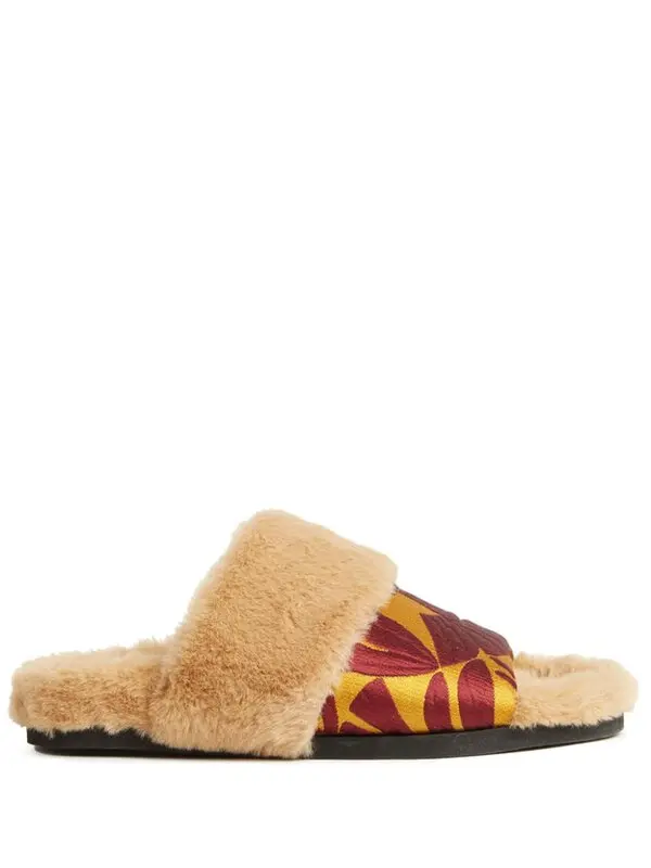 La DoubleJ Winter Jacquard Slides - Neutrals