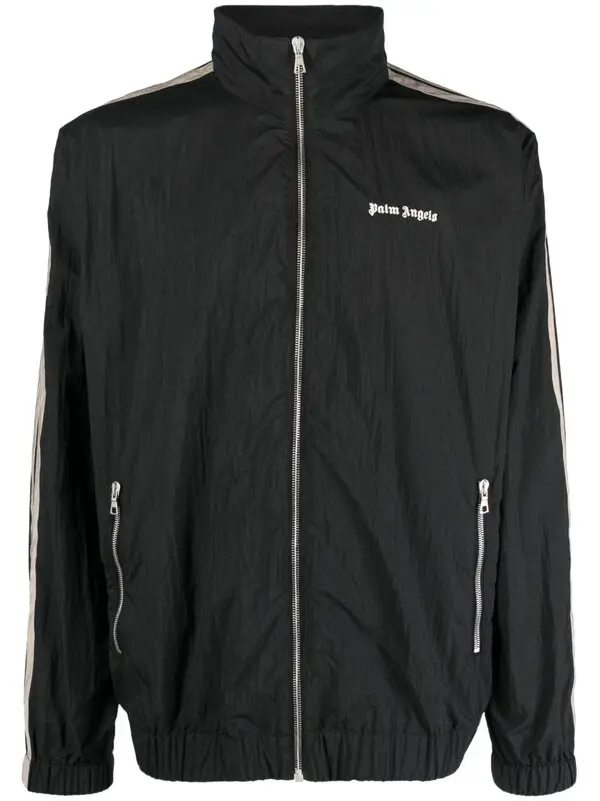Palm Angels Logo-print Side-stripe Track Jacket - Black