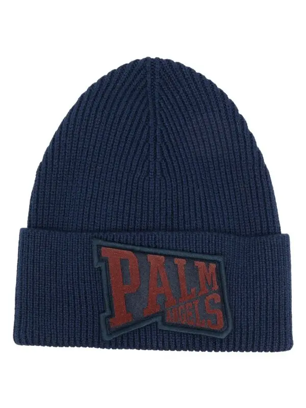 Palm Angels Pa League Wool Beanie - Blue