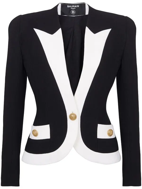 Balmain Two-tone Crepe Blazer