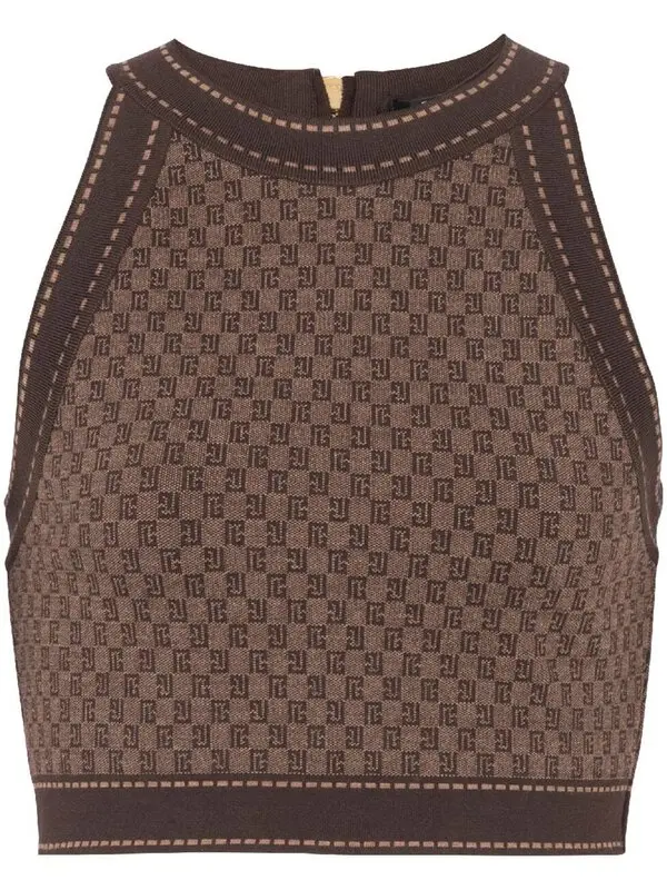 Balmain Monogram Jacquard Cropped Top