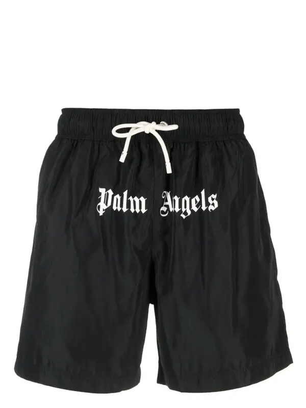Palm Angels Logo-print Swim Shorts - Black