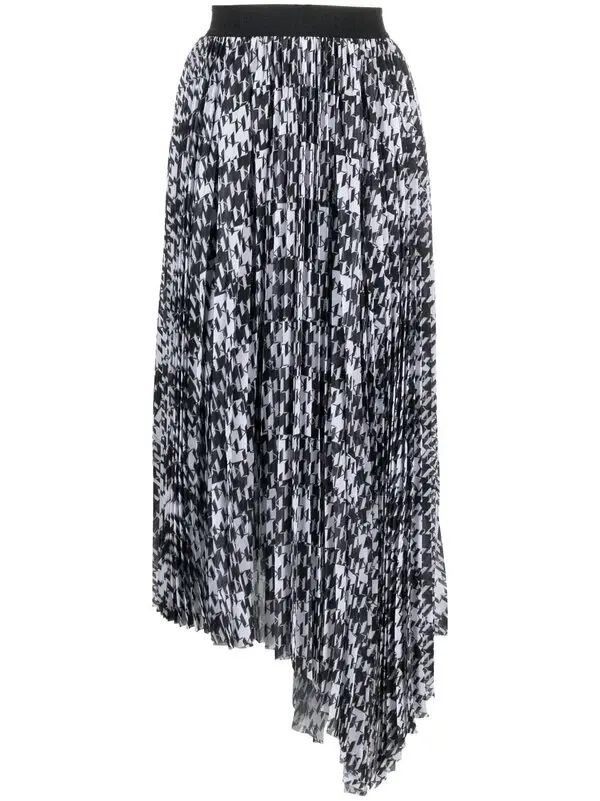 Karl Lagerfeld Pleated Monogram-jacquard Midi Skirt