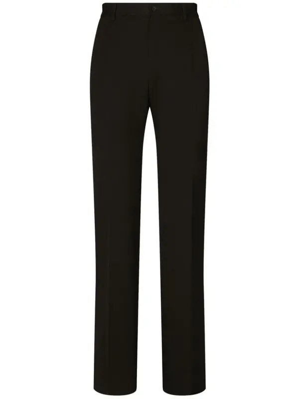 Dolce & Gabbana Pressed-crease Wool Trousers - Black